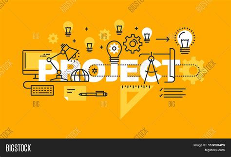 Thin Line Flat Design Vector Photo Free Trial Bigstock