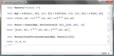 Wolfram Mathematica Listmatrix Of Coefficients Equation System Of