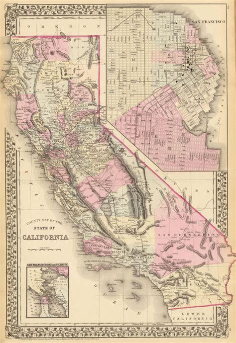 Old Historical City County And State Maps Of California