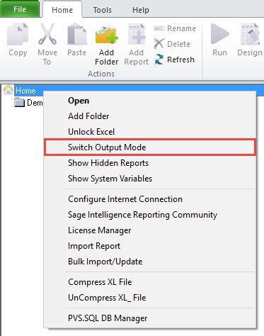 Learn How To Switch Output Modes When Running A Report In Sage Intelligence Sage Intelligence