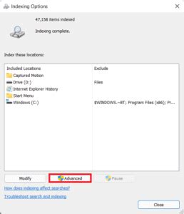 How To Configure Indexing Options On Windows TechCult