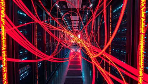 Inside The Server Room Data Flow In A Modern Data Center Stock