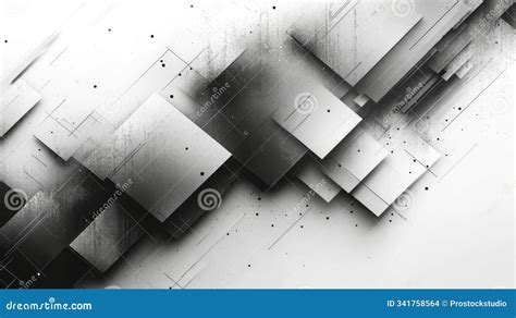 Abstract Black And White Geometric Shapes With Sharp Angles And Soft Textures Creating A Dynamic
