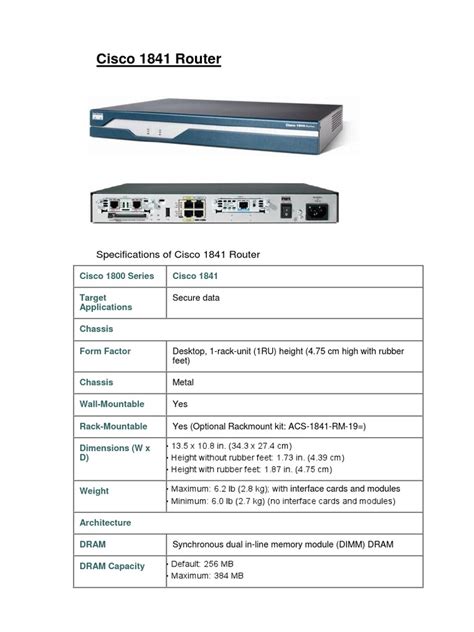 Spesifikasi Cisco 1841 Router Pdf Power Supply Electromagnetic Compatibility