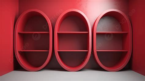 둥근 빨간색 선반 벽감의 비어 있는 트리오의 벽걸이형 3d 렌더링 판매 사업 판매 특별한 배경 일러스트 및 사진 무료 다운로드 Pngtree