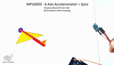 arduino mpu6050 gy521 6 axis accelerometer gyro 3d simulation