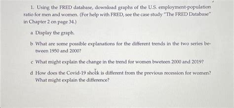 Solved 1 Using The Fred Database Download Graphs Of The