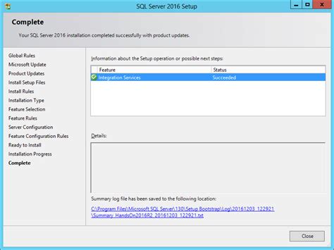 How To Install Microsoft Sql Server 2016 Installing Sql Server Integration Services Azurecurve