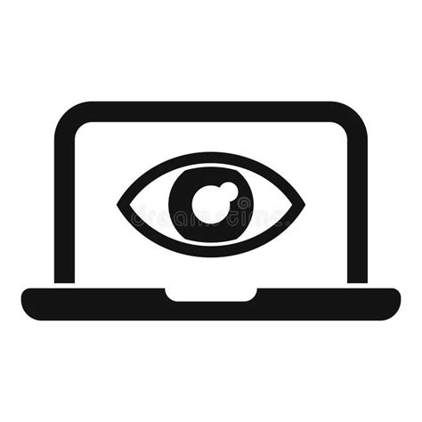Secured Guard Eye Laptop Icon Simple Vector Stop Theft Stock Vector Illustration Of Insurance