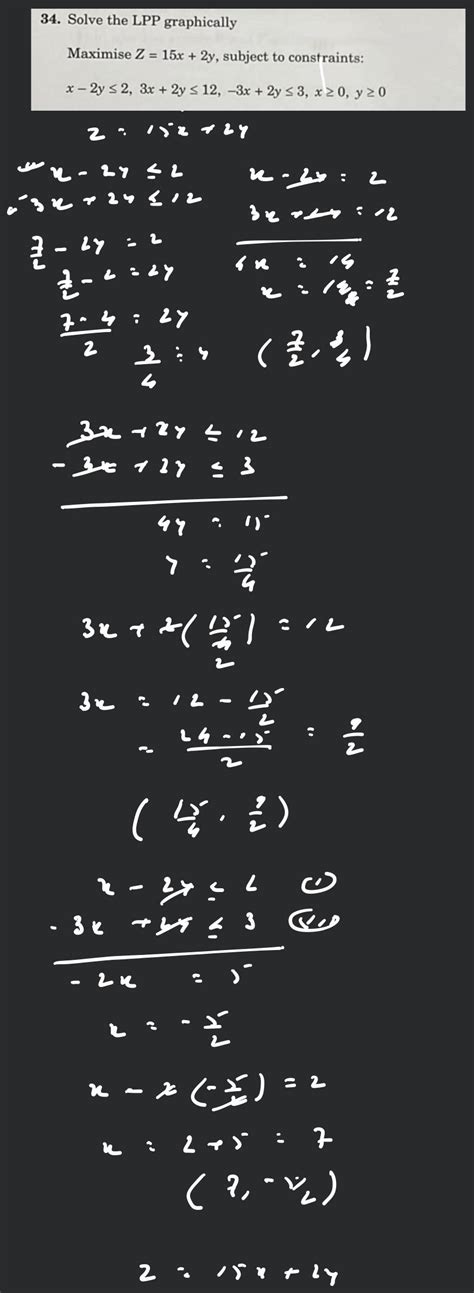 Solve The Lpp Graphically Maximise Z15 X2 Y Subject To Constraints X