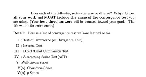 Answered Does Each Of The Following Series… Bartleby