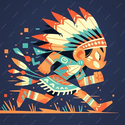 Premium Vector Native American Man In His 20s Running A Cultural Tour