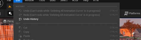 can t undo while deleting all animation curve is in progress r