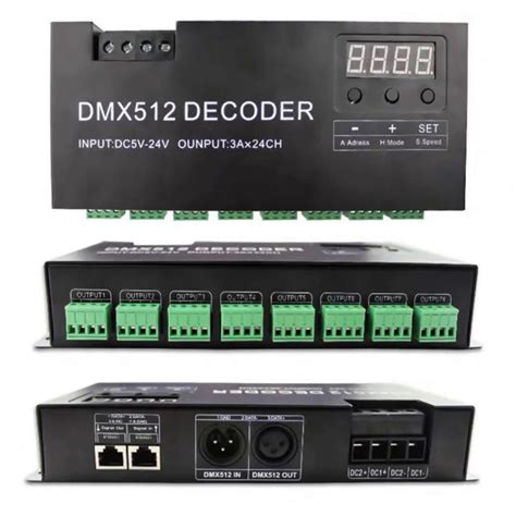 Digital 24ch Rgb Dmx512 Decoder Stage Engineering Master Station Lighting 5 24v Dmx 512
