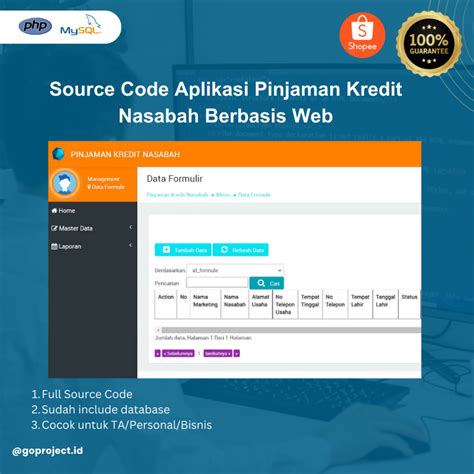Jual Source Code Aplikasi Pinjaman Kredit Nasabah Berbasis Web Shopee Indonesia