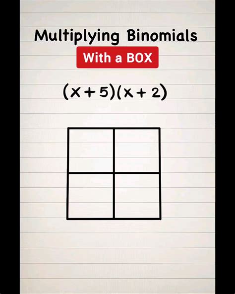 Multiplying Binomials Using A Box 😱 ️ Multiplying Binomials Using A Box 😱 ️ Math Algebra