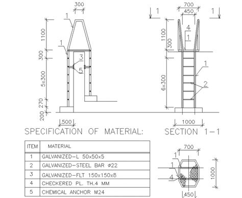 Section Details Of Supporting Beam Is Given In This This 2d Autocad Dwg Drawing File Download