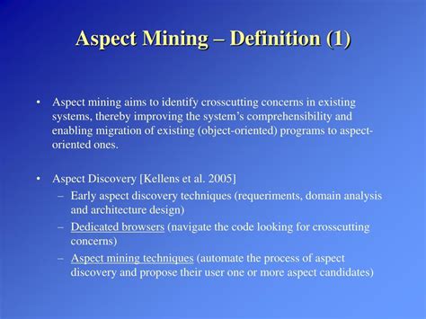 Ppt Aspect Oriented Software Development Aspect Mining 2008 Powerpoint Presentation Id