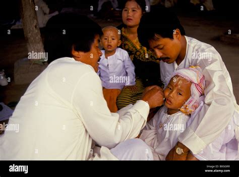 An Earpiercing Ceremony For The Pre Hindu Rite Of Passage In A Temple