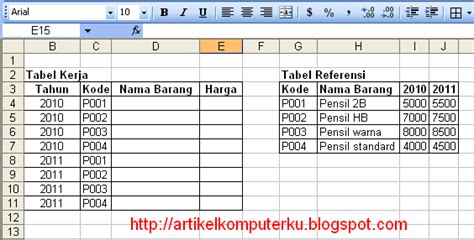 Cara Menggunakan Rumus Fungsi If Vlookup Di Excel 2003 Dunia Komputer Dan Teknologi Informasi