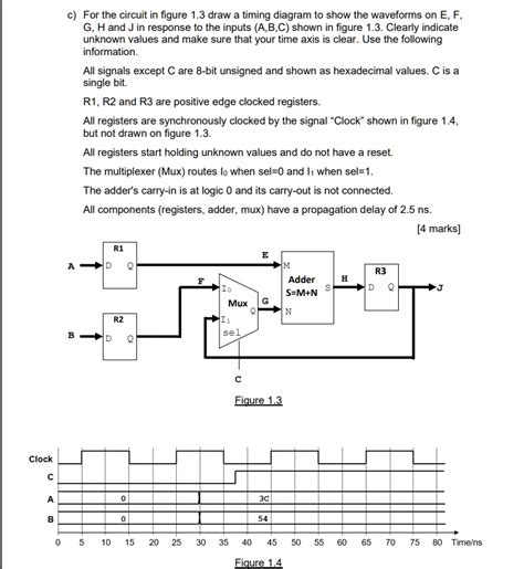 solved for the circuit in figure 1 3 draw a timing diagram to show