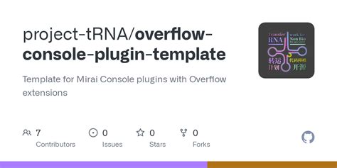 Github Project Trnaoverflow Console Plugin Template Template For
