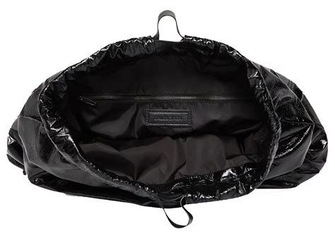 Balenciaga Trash Bag Large Pouch Black In Calfskin Leather Us
