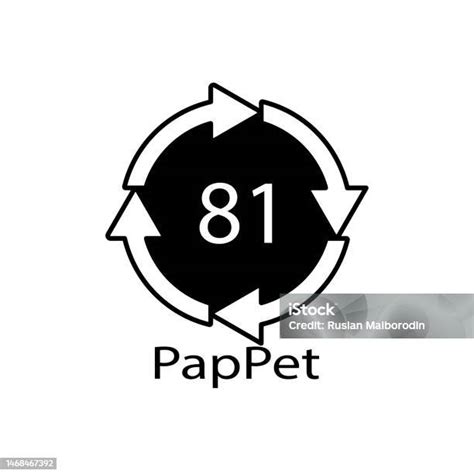 Paper Recycling Codes 81 Pappet Composite Materials Sign Vector