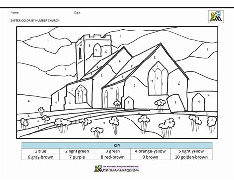 Easter Math Coloring Worksheet Printable Pdf Template