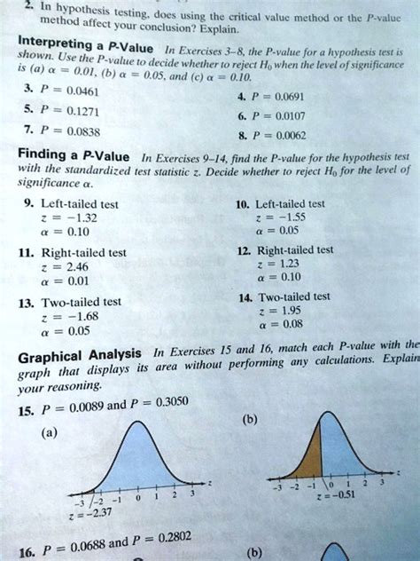 Solved Hypothesis Testing Method Does Using The Critical Value Method