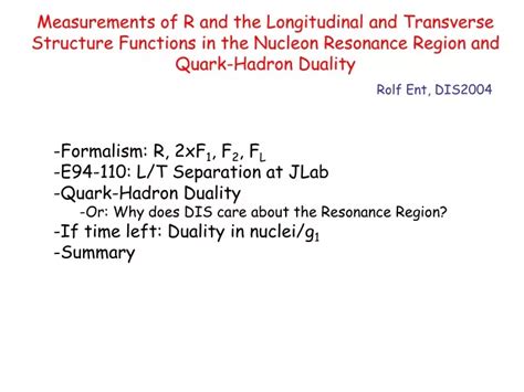 Ppt Quark Hadron Duality And Nucleon Resonances A Comprehensive Overview Powerpoint