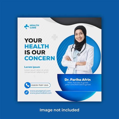 의료 건강 소셜 미디어 게시물 프리미엄 벡터