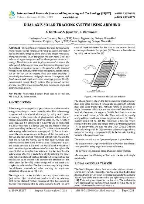 pdf irjet dual axis solar tracking system using arduino