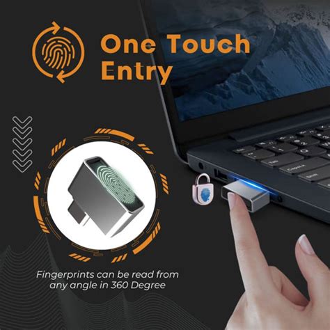 GetUSCart TNP Nano USB C Fingerprint Reader For Windows Hello USB Type C Security Key