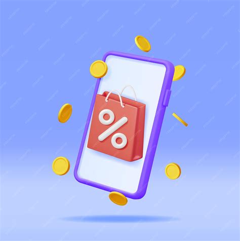 Premium Vector 3d Smartphone With Shopping Bag