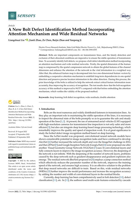 pdf a new bolt defect identification method incorporating attention