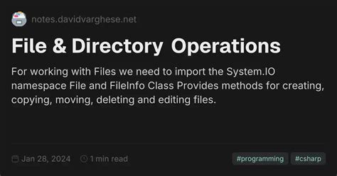 File Directory Operations
