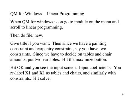 Ppt Linear Programming With Sensitivity Analysis Powerpoint