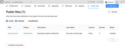 Public Files CoCalc Manual Documentation