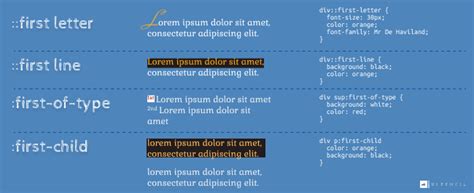 css quick examples for first letter first line and more ui pencil
