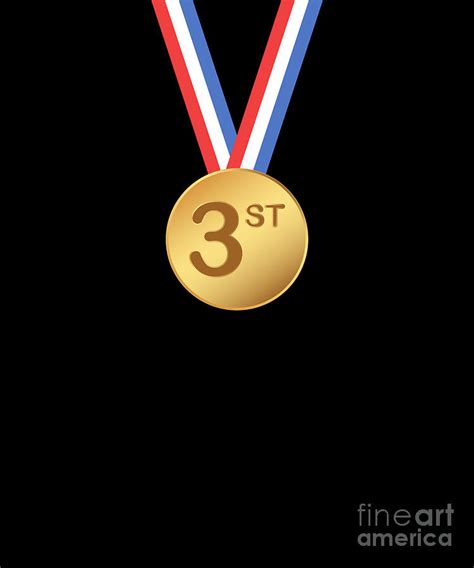 3st place gold medal award ceremony t tees drawing by noirty designs
