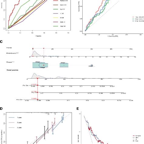 Nomogram Construction And Validation In Tcga Lihc Dataset A Roc