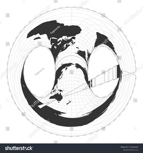 Vector World Map Hammer Retroazimuthal Projection Stock Vector Royalty