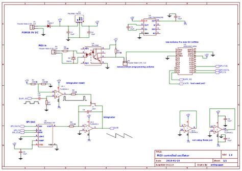 Schematic Diagram For A Midi To Cv Converter With Integrator Circuit
