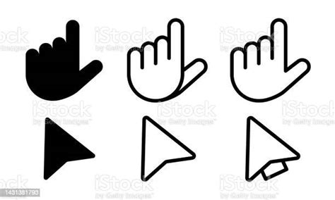 computer mouse cursor mouse pointers set black vector icons of arrows