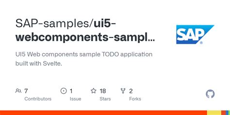 GitHub SAP Samples Ui5 Webcomponents Sample Svelte UI5 Web