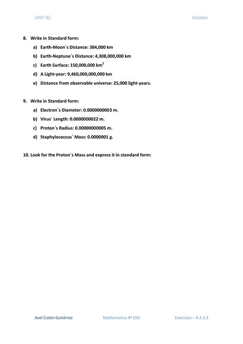 4 Eso Academics Unit 02 Exercises 4 2 3 Rationalizing The Denominator And Standard Form