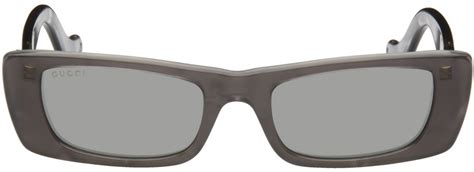 Gucci Gray Rectangular Sunglasses Gucci