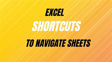 excel shortcuts to navigate sheets youtube