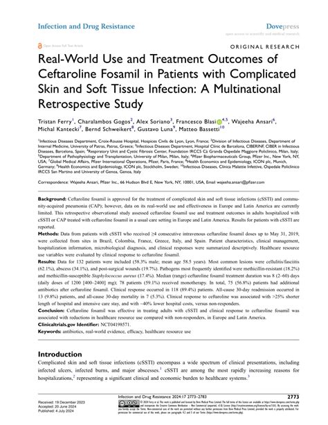 Pdf Real World Use And Treatment Outcomes Of Ceftaroline Fosamil In
